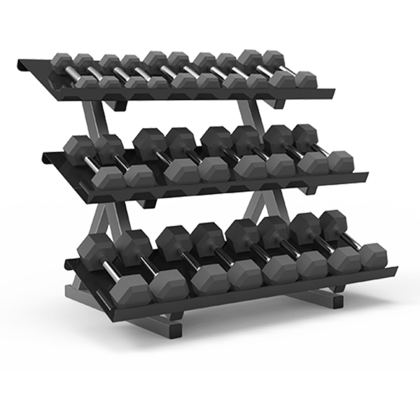 FreeMotion Three Tier Tray Style Short Dumbbell Rack – Show Me Weights ...