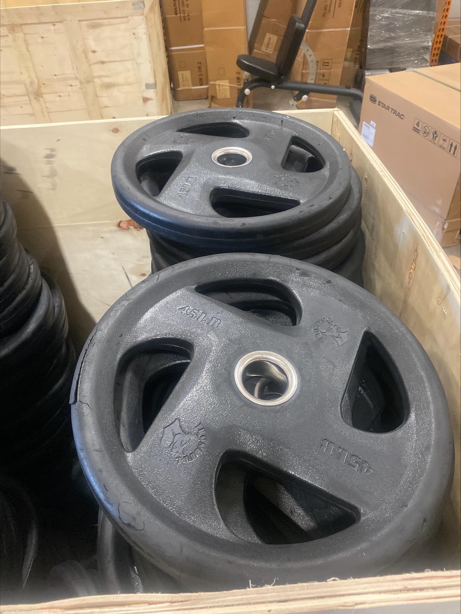 Used Iron Bull EZ Grip Rubber Encased Olympic Plates – Show Me Weights ...